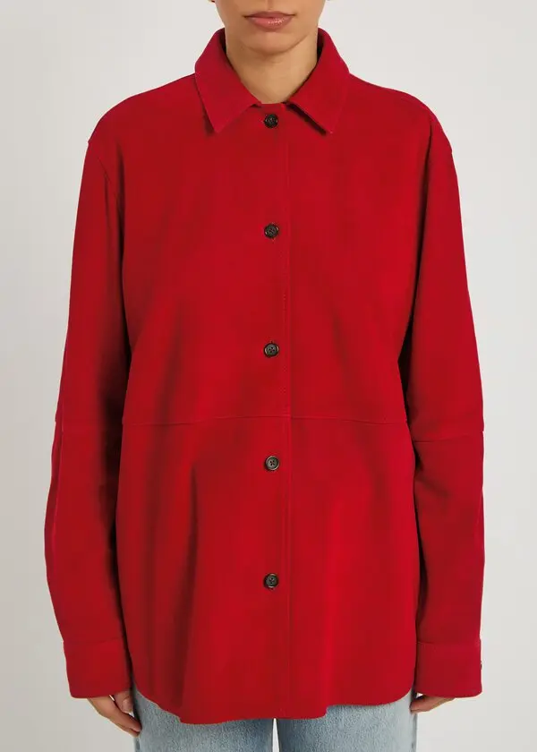 TOTEME Suede Overshirt - Red