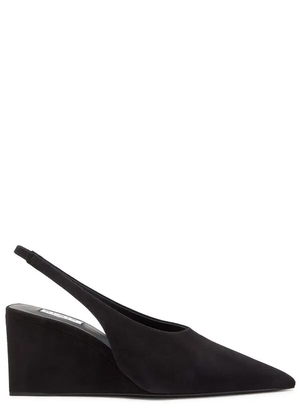 Alaïa 75 Suede Wedge Slingback Pumps