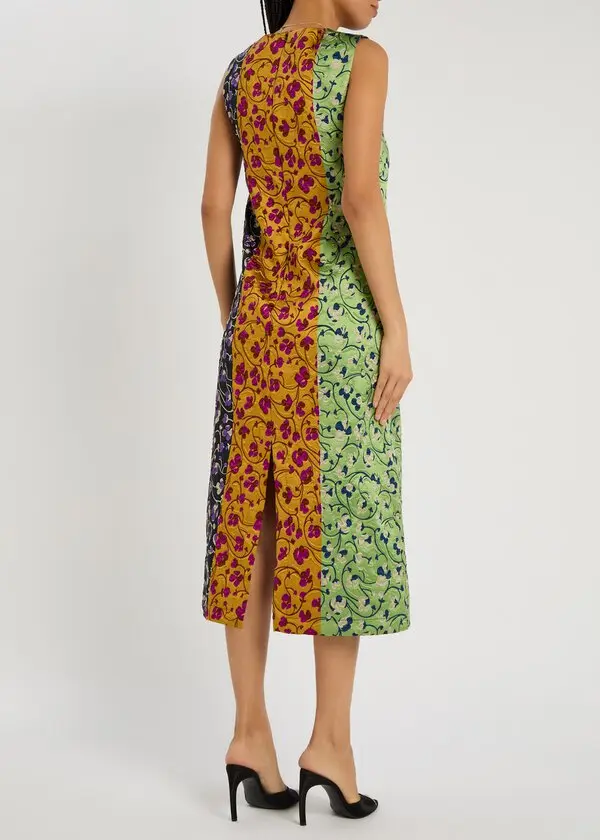 La DoubleJ Floral-jacquard Woven Midi Dress