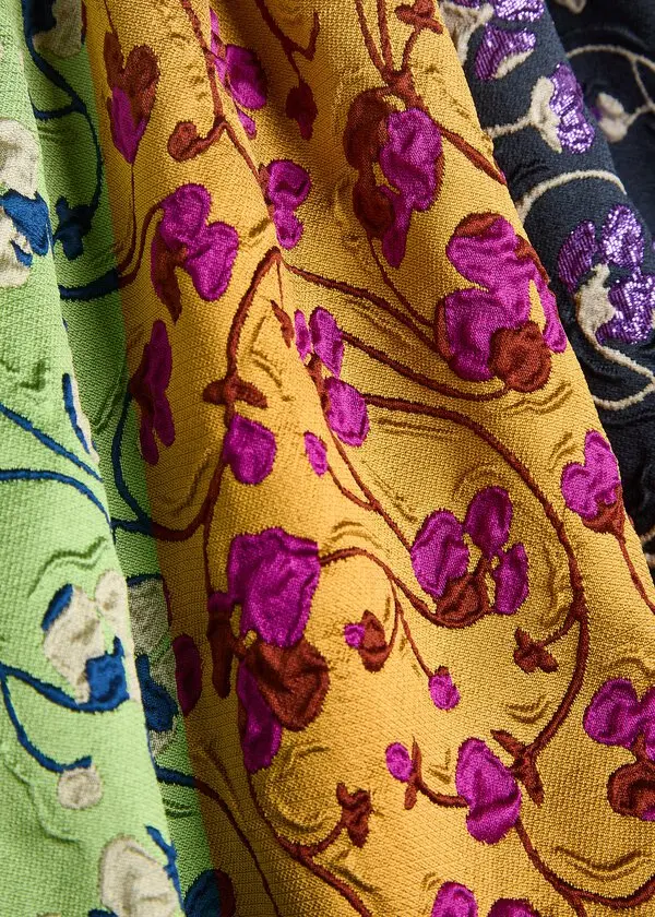 La DoubleJ Floral-jacquard Woven Midi Dress