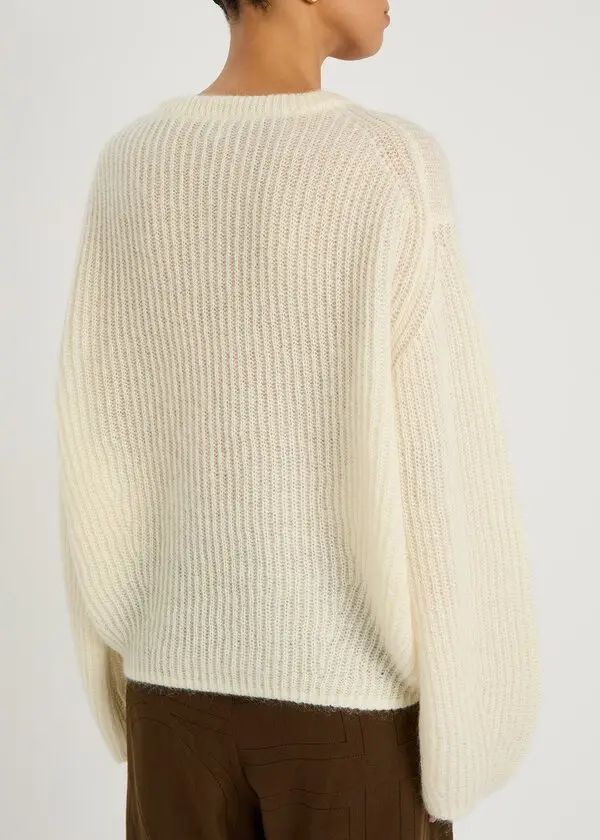 TOTEME Ribbed-knit Mohair-blend Jumper - Ecru