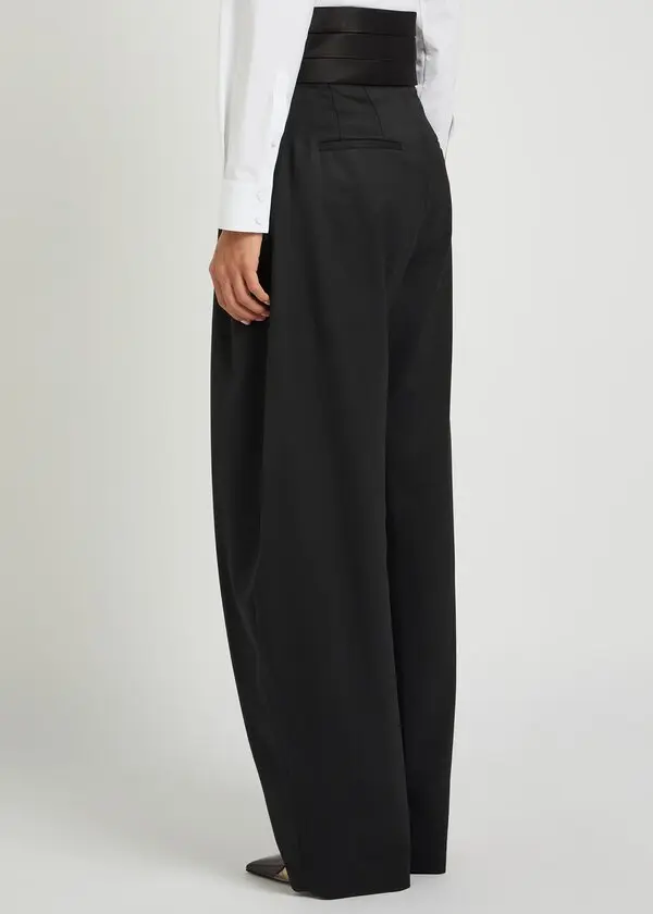 Alaïa Barrel-leg Silk And Stretch-wool Trousers