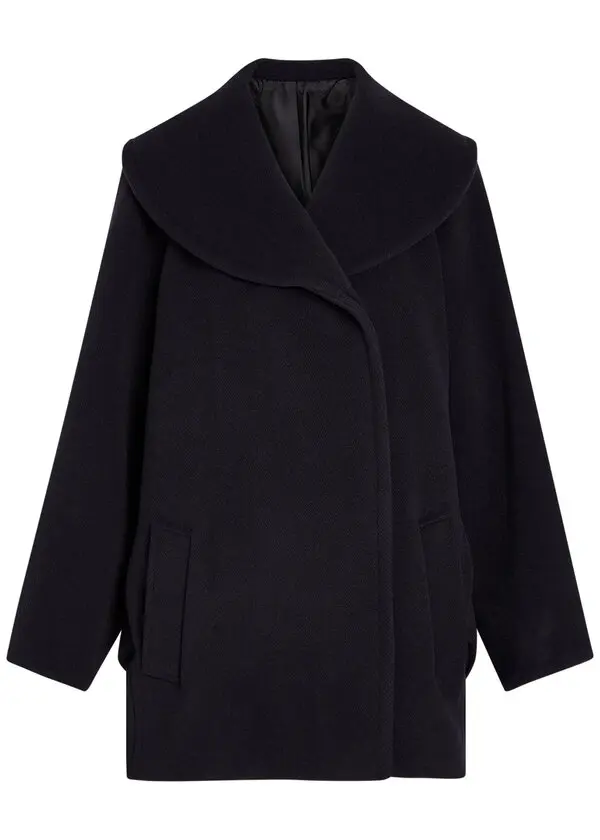 Alaïa Double-breasted Wool Coat - Navy