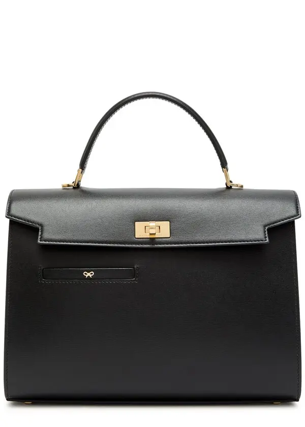 ANYA HINDMARCH Mortimer Leather Top Handle Bag - Black