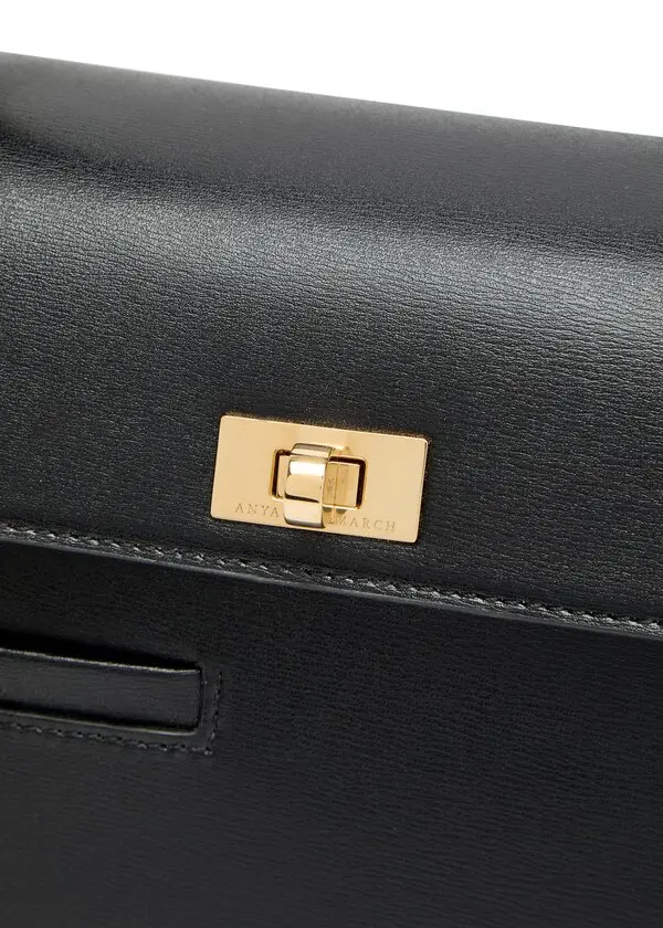 ANYA HINDMARCH Mortimer Leather Top Handle Bag - Black