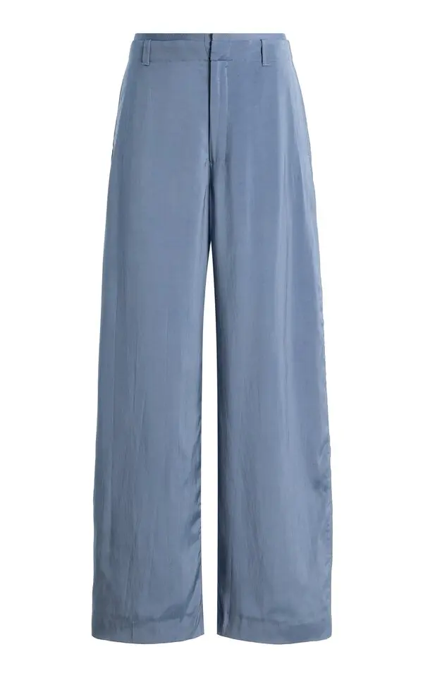 LEMAIRE Creased Soft Wide-leg Trousers - Blue