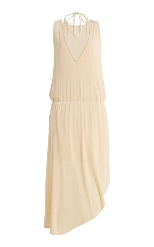 LEMAIRE Double-layer Draped Midi Dress - Ivory