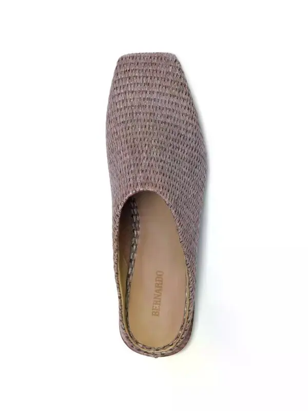 Bernardo Porto Woven Block-heel Mules - Neutrals