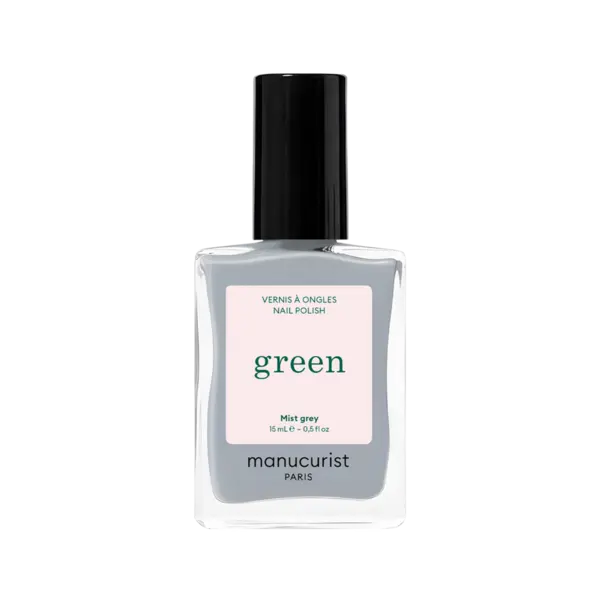 MANUCURIST Green™ Nail Polish, Quick Dry, Non-toxic Nail Polish With Gel-like Finish - Mist Grey (a Blue With Grey Undertones)