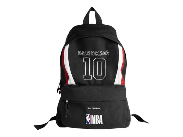 Balenciaga X Nba Explorer Backpack - Black/white/vermillon Red