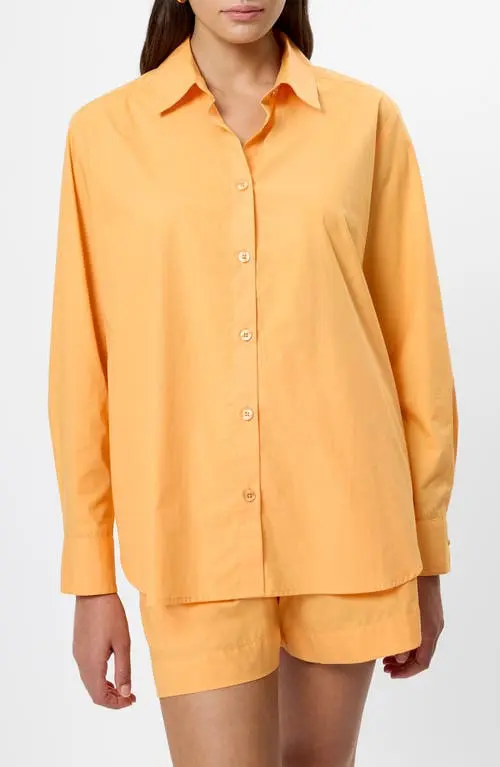French Connection Rhodes Poplin Button-up Shirt - 80-clementine