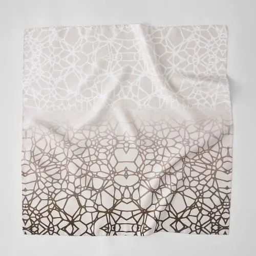 CHUKS COLLINS X LUSH DECOR Ethereal Tangle Silk Scarf - Ivory/brown