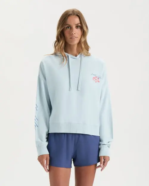 SALT LIFE Mahi Bloom Cropped Hoodie - Mist