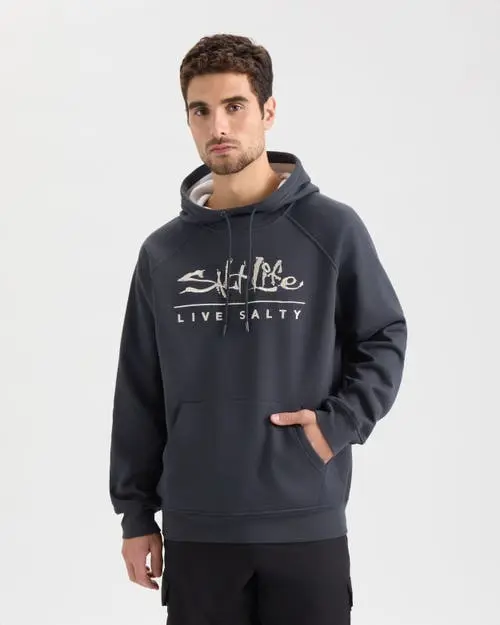 SALT LIFE Originator Bonded Fleece Hoodie - Ebony
