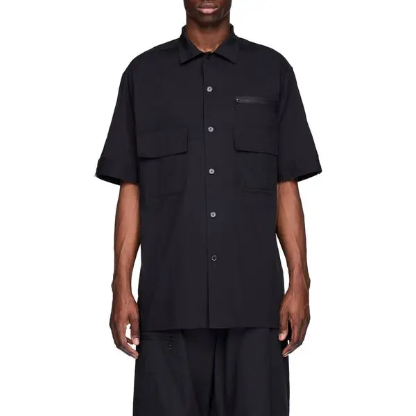 Y3 Regular Fit Cotton Blend Utility Shirt