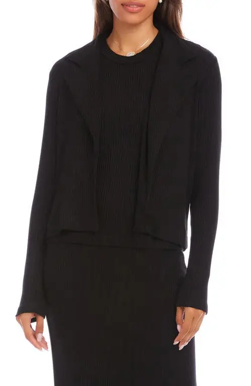 Karen Kane Notch Lapel Rib Jacket - Black