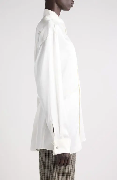 Balenciaga Silk Blend Wrap Shirt