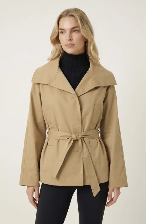 MODENAIRE Belted Wrap Jacket With Wide Lapels