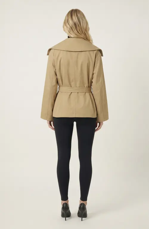 MODENAIRE Belted Wrap Jacket With Wide Lapels