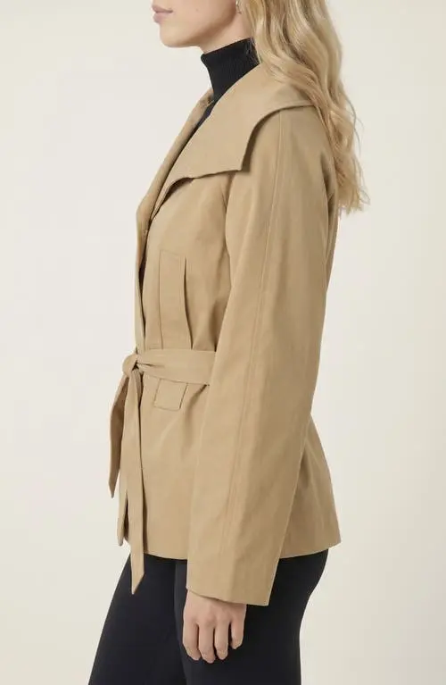 MODENAIRE Belted Wrap Jacket With Wide Lapels