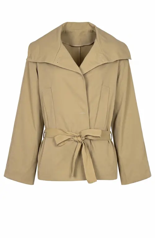 MODENAIRE Belted Wrap Jacket With Wide Lapels