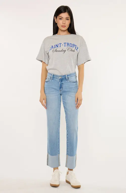 KANCAN Tiffany Essentials Low Rise Straight Jeans - Medium Light