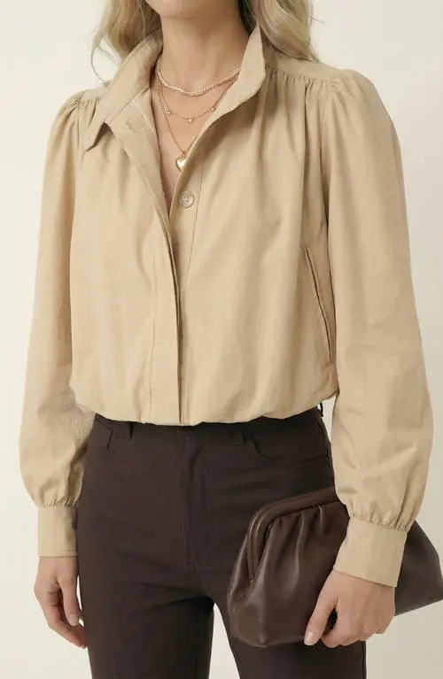 MODENAIRE Soft Cropped Point Collar Jacket