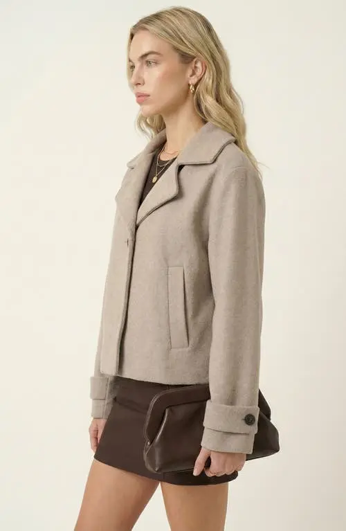 MODENAIRE Cropped Wool-blend Oversized Collar Jacket