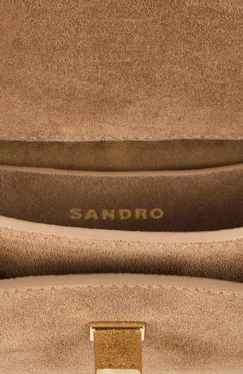 Sandro Mini Mambo Suede Bag - Caramel