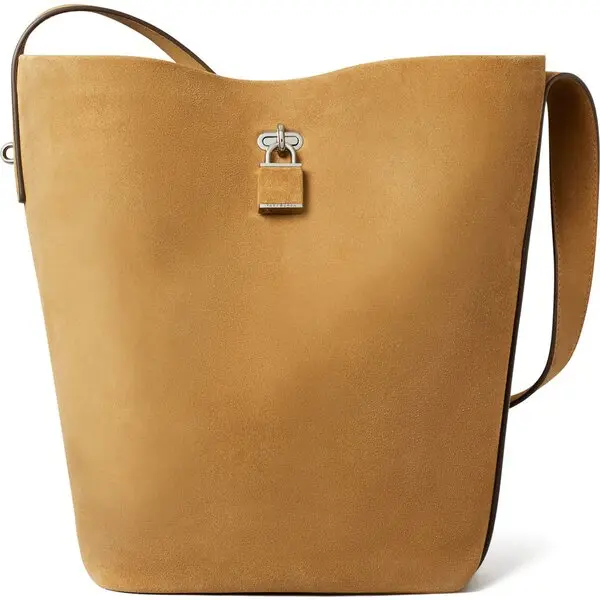 Tory Burch Slim Lock Suede Bucket Bag