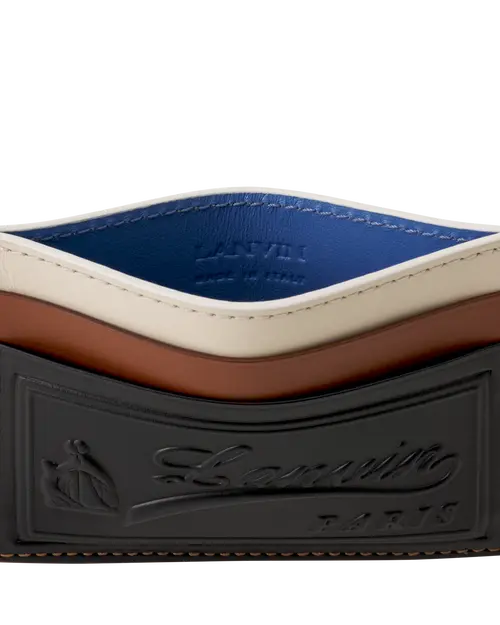 LANVIN Tricolor Leather Card Holder - Black/multicolour