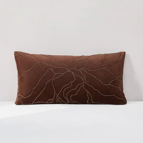 CHUKS COLLINS X LUSH DECOR Roots Cotton Pillow Cover - Brown