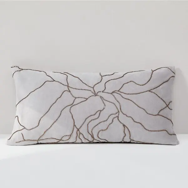 CHUKS COLLINS X LUSH DECOR Roots Cotton Pillow Cover - Gray