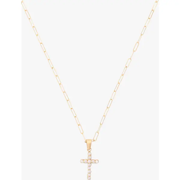 CUFFED BY NANO Bezel Cross 14k Filled Necklace - Gold