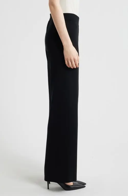 TAHARI ASL Wide-leg Sweater Pants - Black