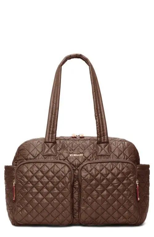 Mz Wallace Quilted Nylon Duffle Bag - Walnut