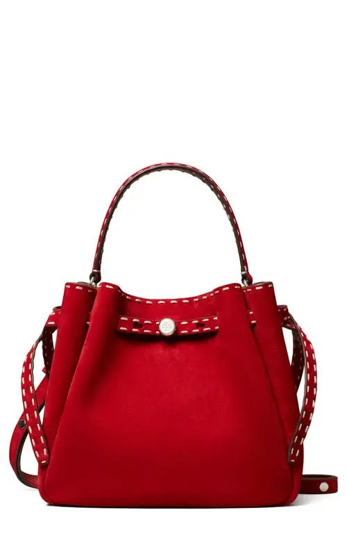Tory Burch Romy Suede Bucket Bag - Red