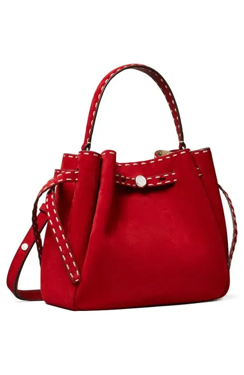 Tory Burch Romy Suede Bucket Bag - Red