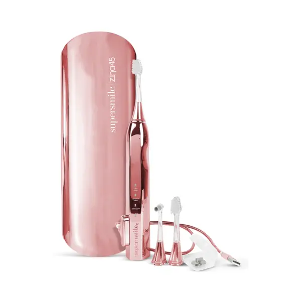 SUPERSMILE Zina45 Sonic Pulse Toothbrush + Travel Case - Chrome Rose