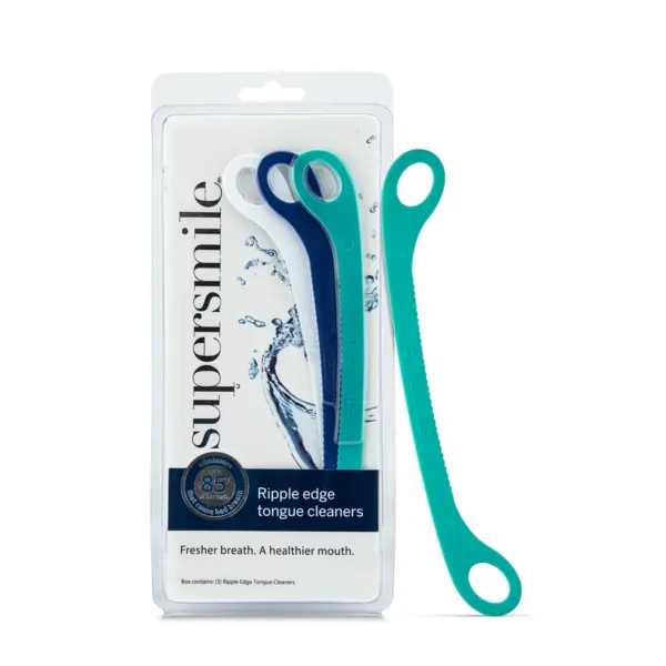 SUPERSMILE Ripple Edge Tongue Cleaner Trio - White
