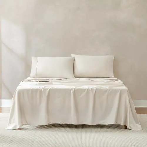 CHUKS COLLINS X LUSH DECOR Path Cotton Sheet Set - Cream