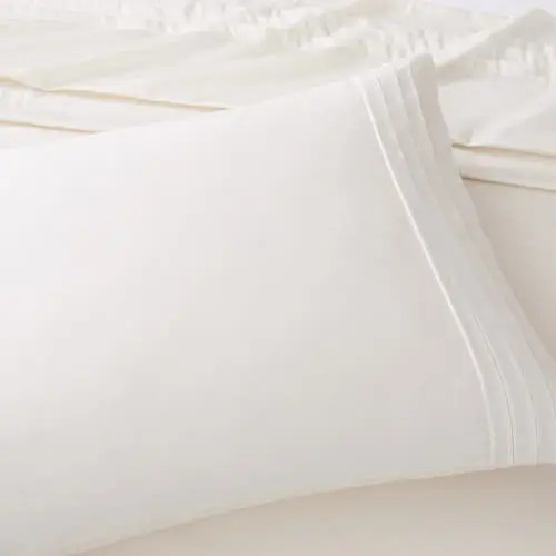 CHUKS COLLINS X LUSH DECOR Pleat Cotton Sheet Set - Cream