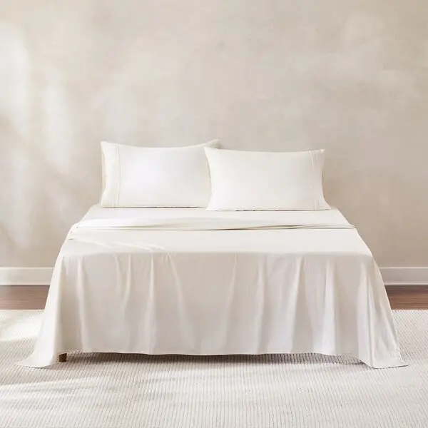 CHUKS COLLINS X LUSH DECOR Pleat Cotton Sheet Set - Cream