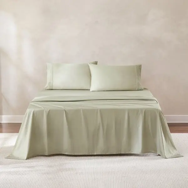 CHUKS COLLINS X LUSH DECOR Pleat Cotton Sheet Set - Green