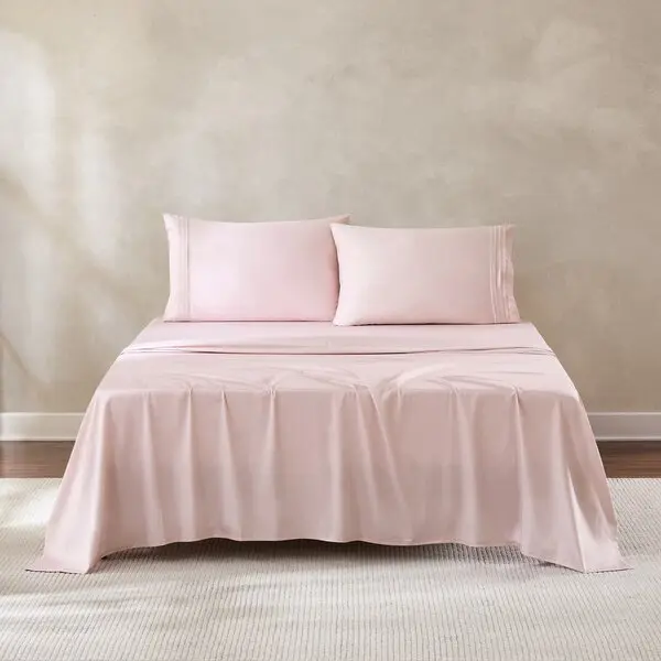CHUKS COLLINS X LUSH DECOR Pleat Cotton Sheet Set - Hushed Violet