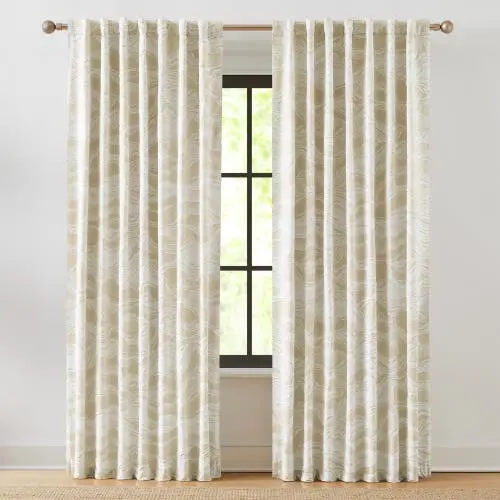 CHUKS COLLINS X LUSH DECOR Cascade Wave Blackout Window Panel - Cream/white
