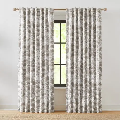 CHUKS COLLINS X LUSH DECOR Cascade Wave Blackout Window Panel - Gray/white