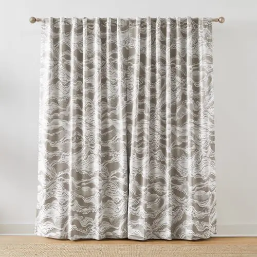 CHUKS COLLINS X LUSH DECOR Cascade Wave Blackout Window Panel - Gray/white