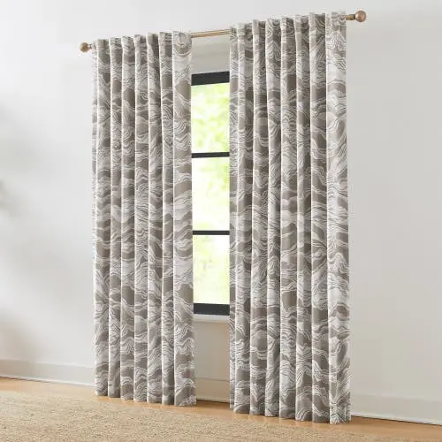 CHUKS COLLINS X LUSH DECOR Cascade Wave Blackout Window Panel - Gray/white