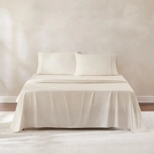CHUKS COLLINS X LUSH DECOR Linear Cotton Sheet Set - Cream